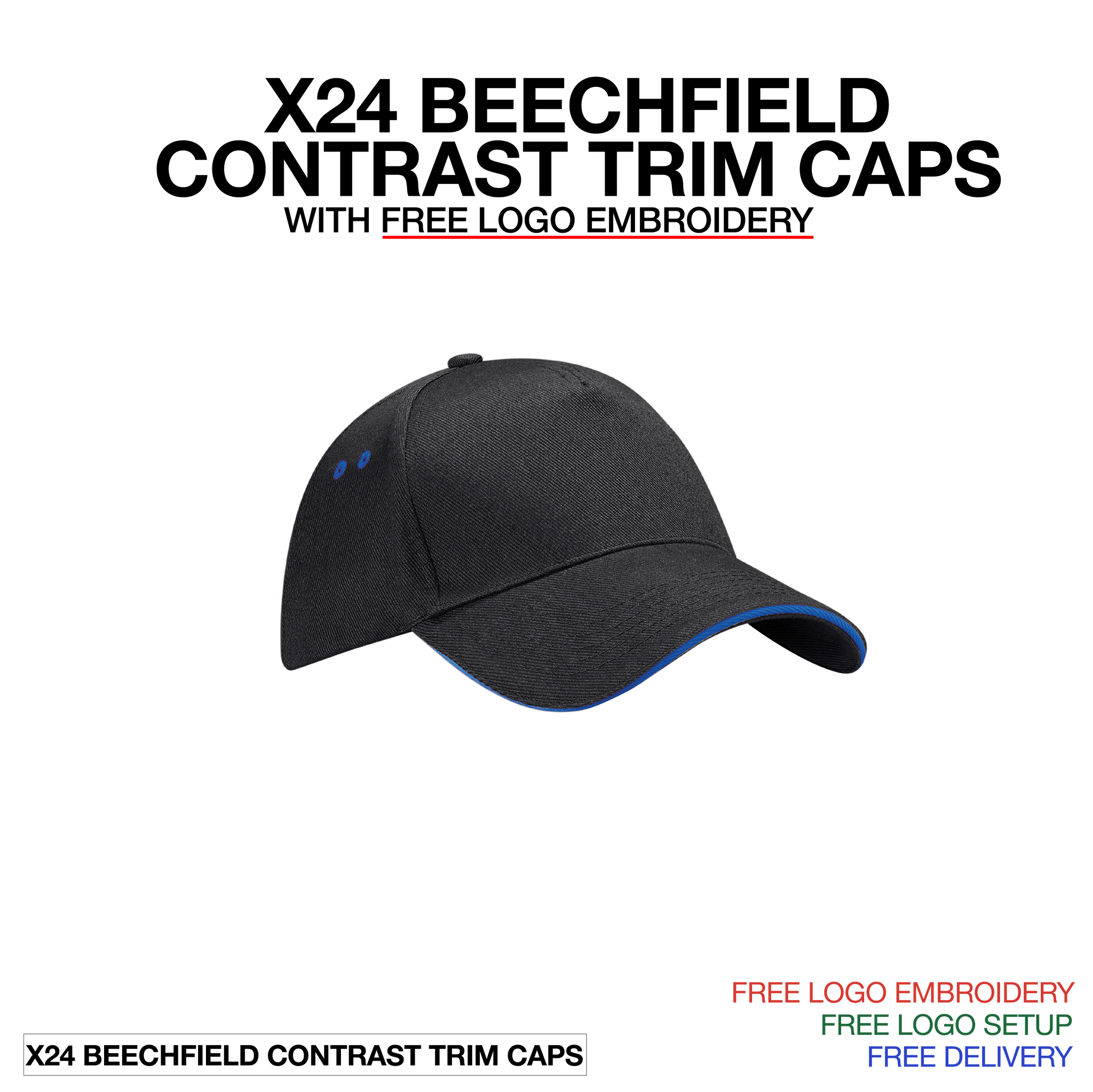 24 Beechfield Contrast Trim Caps